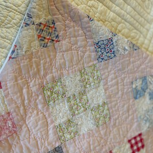 Vintage Nine Patch Quilted Pillow Covers - Etsy