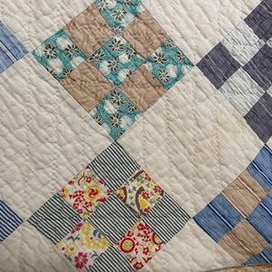 Vintage Nine Patch Quilted Pillow Covers - Etsy