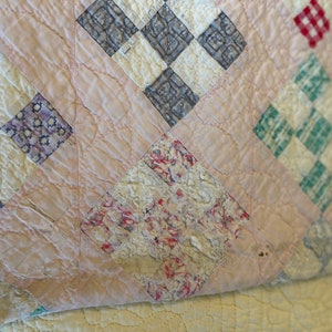 Vintage Nine Patch Quilted Pillow Covers - Etsy