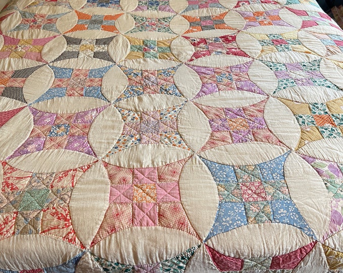 Vintage Reduced Nine Patch Quilt - Etsy
