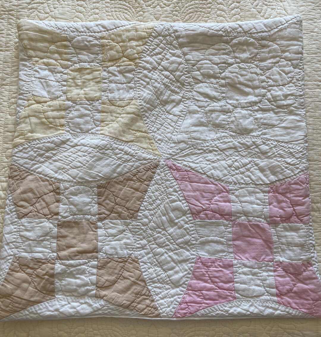 Vintage Reduced Nine Patch Quilted Pillow Covers - Etsy