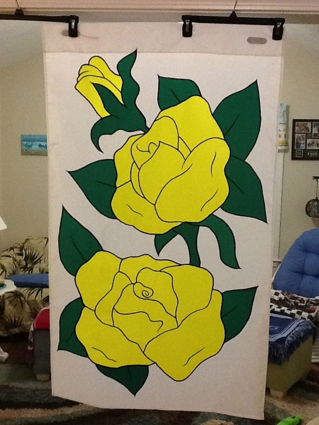 Yellow Rose Garden Large Decorative Flag - Etsy