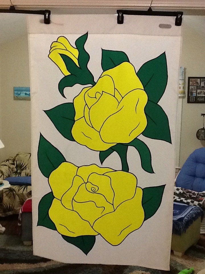 Yellow Rose Garden Large Decorative Flag | Etsy