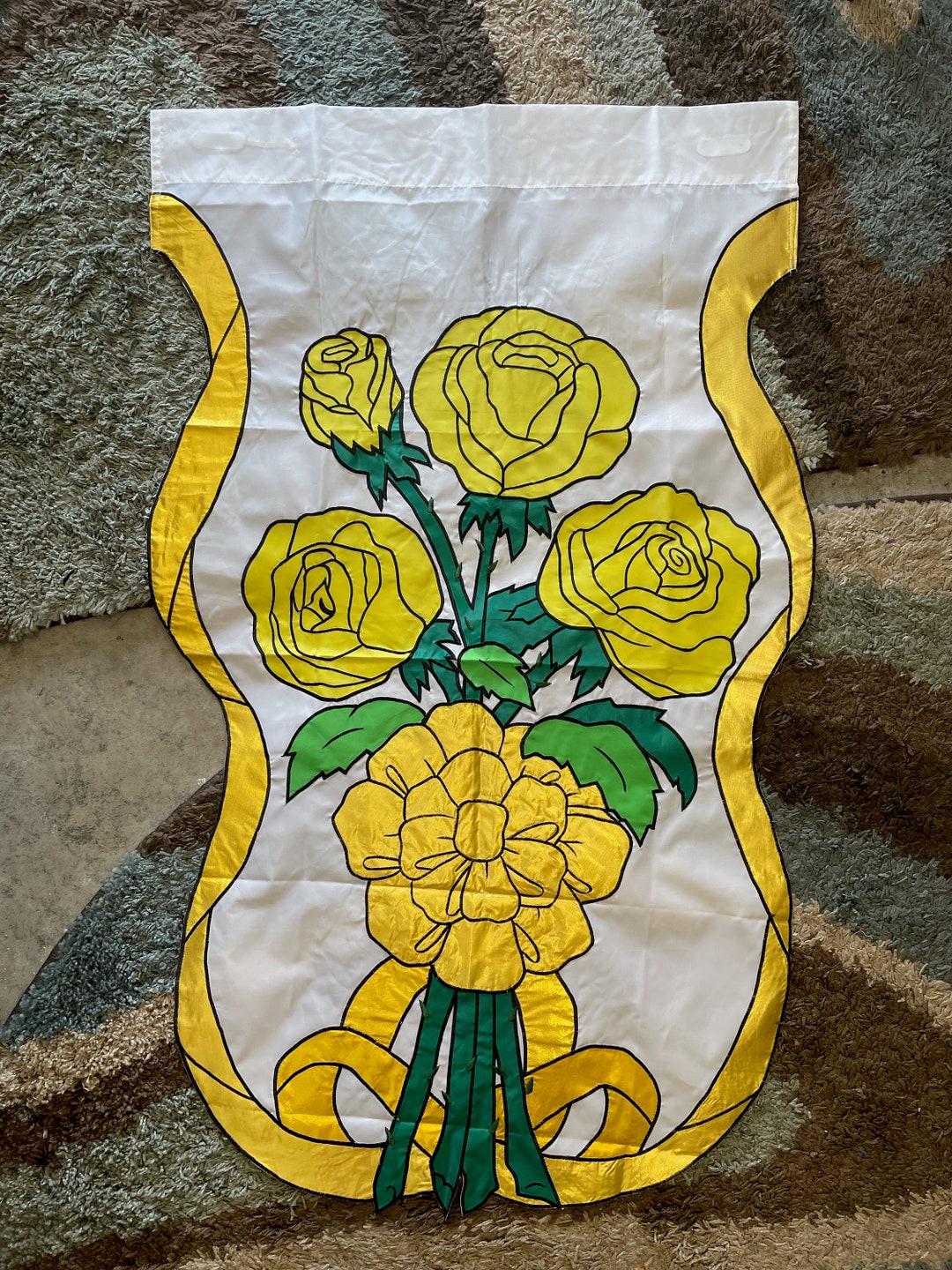Yellow Roses and Ribbon Garden Large Decorative Flag - Etsy