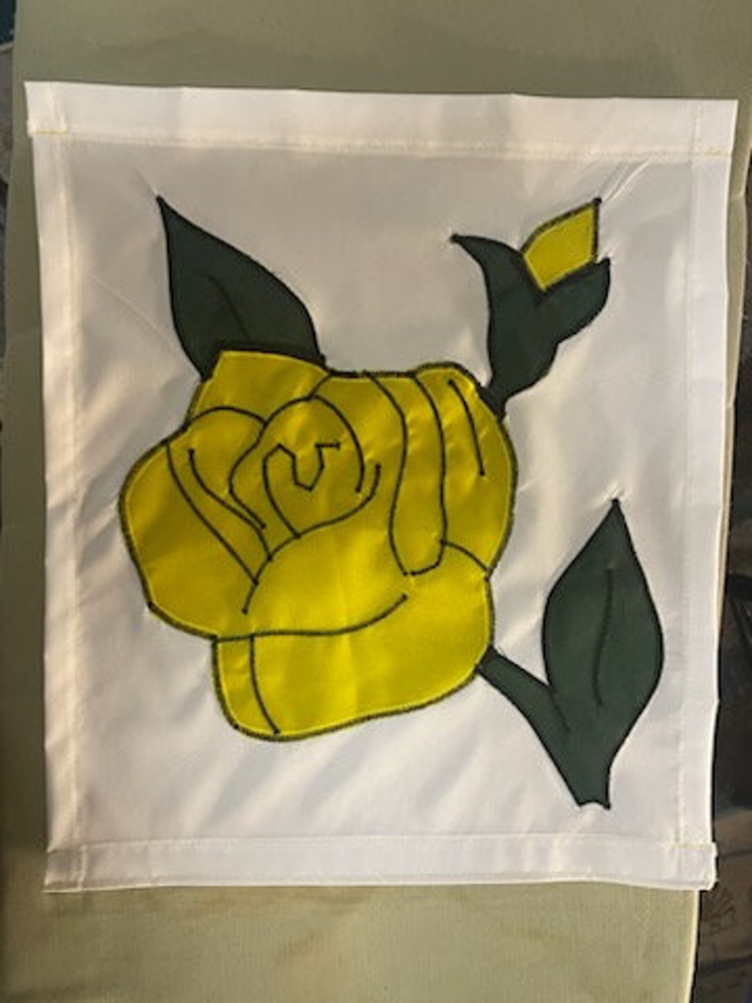 Yellow Rose Flower Welcome Garden Flag - Etsy