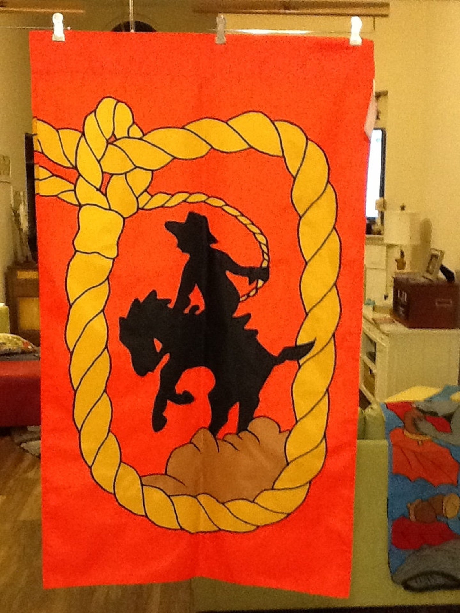 Rodeo Horse Cowboy Sports Large Decorative Flag | Etsy