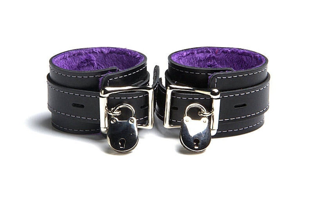 BDSM Locking Cuffs | Wrist and Ankle Bondage Restraints | Red, Purple ...