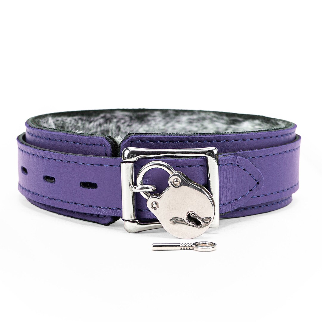 BDSM Locking Leather Bondage Collar 1.5'' Chinchilla - Etsy