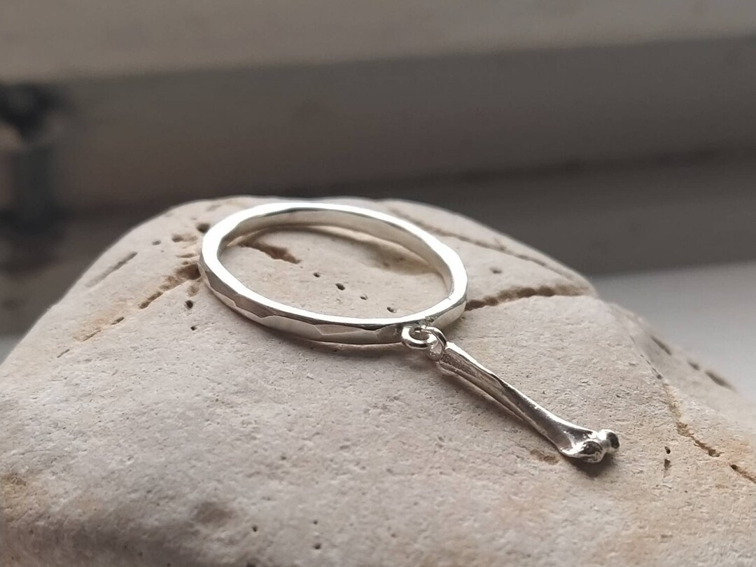 Memento Mori Bone Replica Ring, 925 Solid Sterling Silver, Anti-stress ...