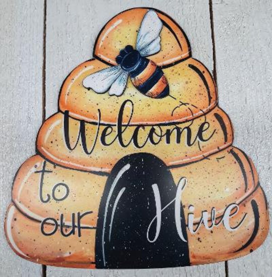 Beehive Wreath Sign, Welcome to Our Hive Interchangeable Sign - Etsy