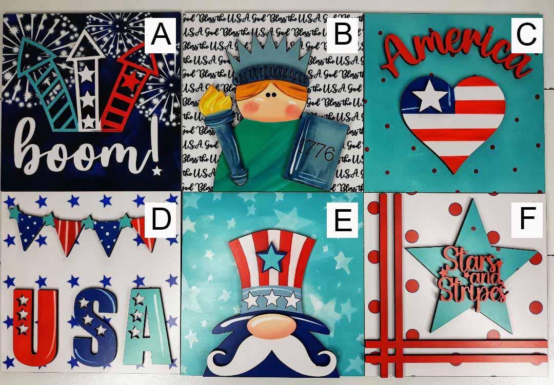 Interchangeable Patriotic, July 4th Tiles for Ladders and Frames ...