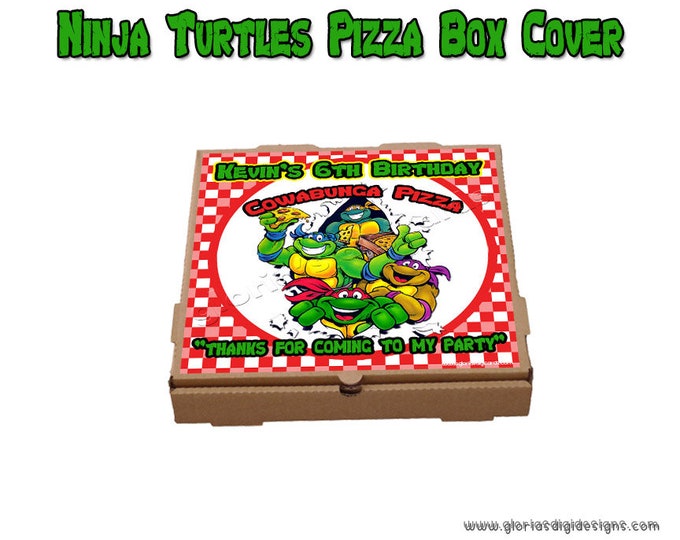 Teenage Mutant Ninja Turtles Pizza Box Label - Personalized TNMT ...