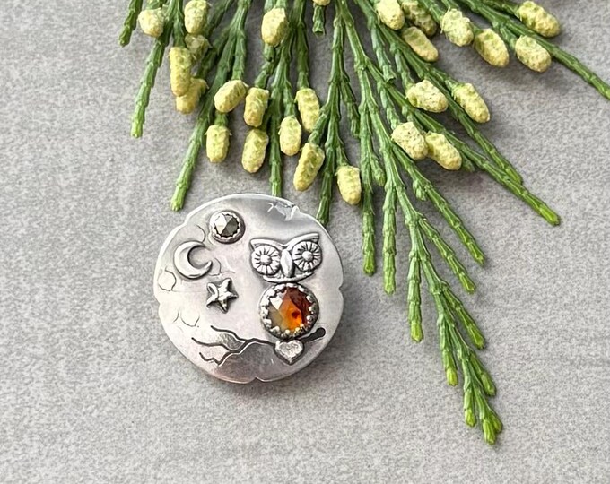 Artisan Owl Button, Montana Agate Gemstone, Buttons for Jewelry Makers ...