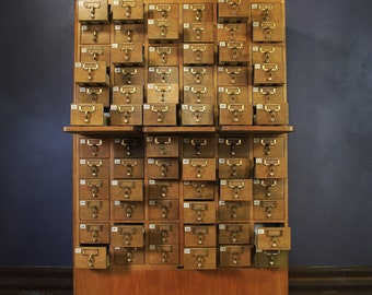 Library card catalog | Etsy