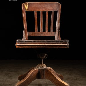 Vintage Wooden Bankers Chair - Etsy