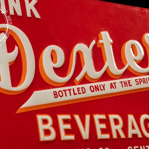 Vintage Dexter Beverages Embossed Tin Sign - Etsy