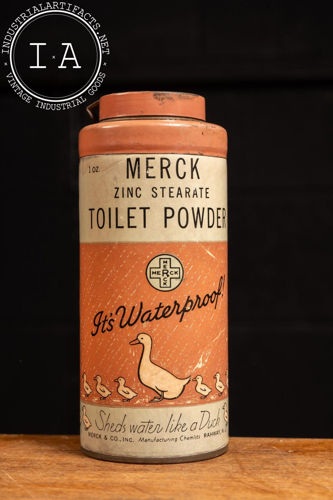 Vintage Merck Toilet Powder Composite Can - Etsy