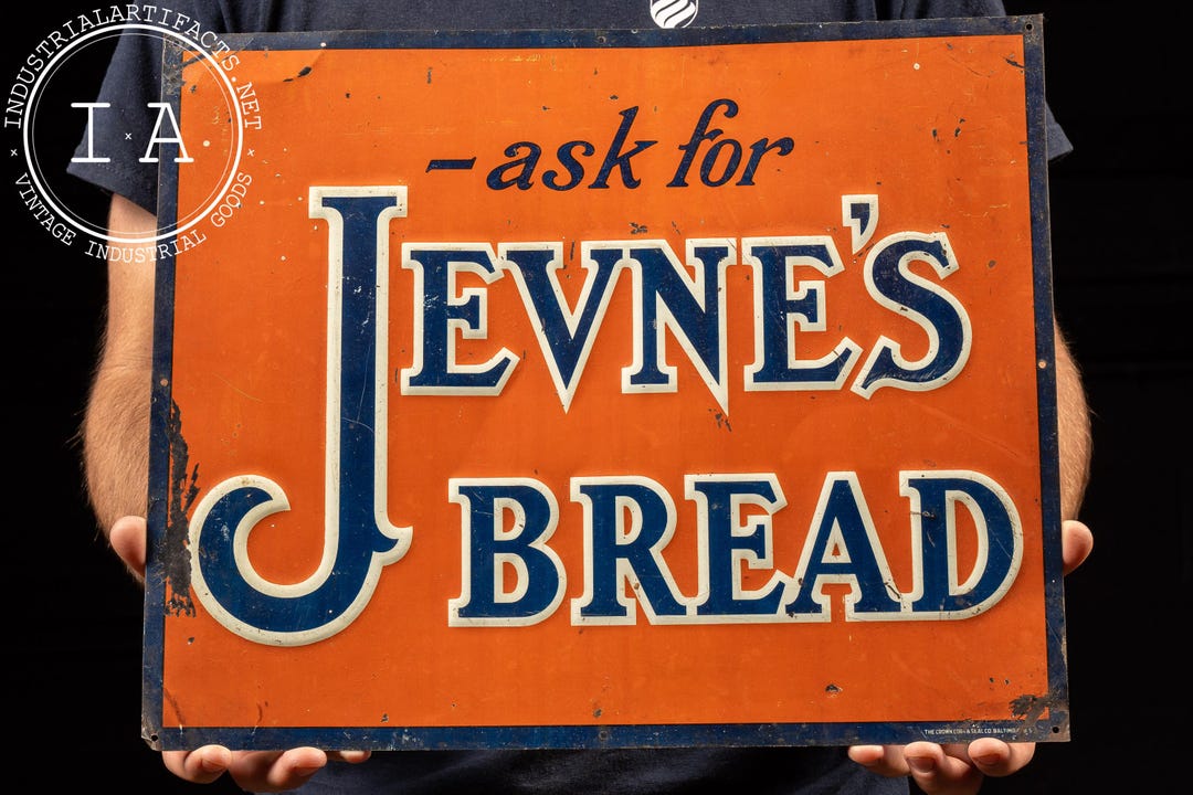 Early 20th Century Jevne's Bread Embossed Tin Sign - Etsy