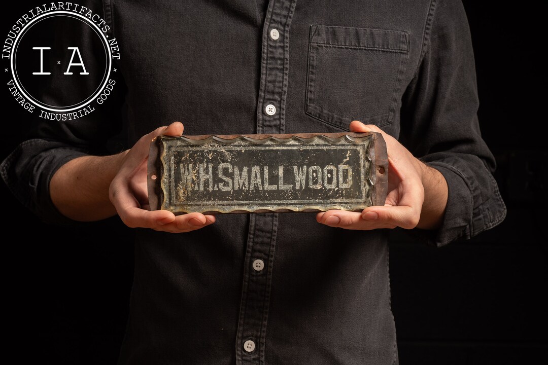 WH Smallwood Scalloped Glass Office Sign - Etsy