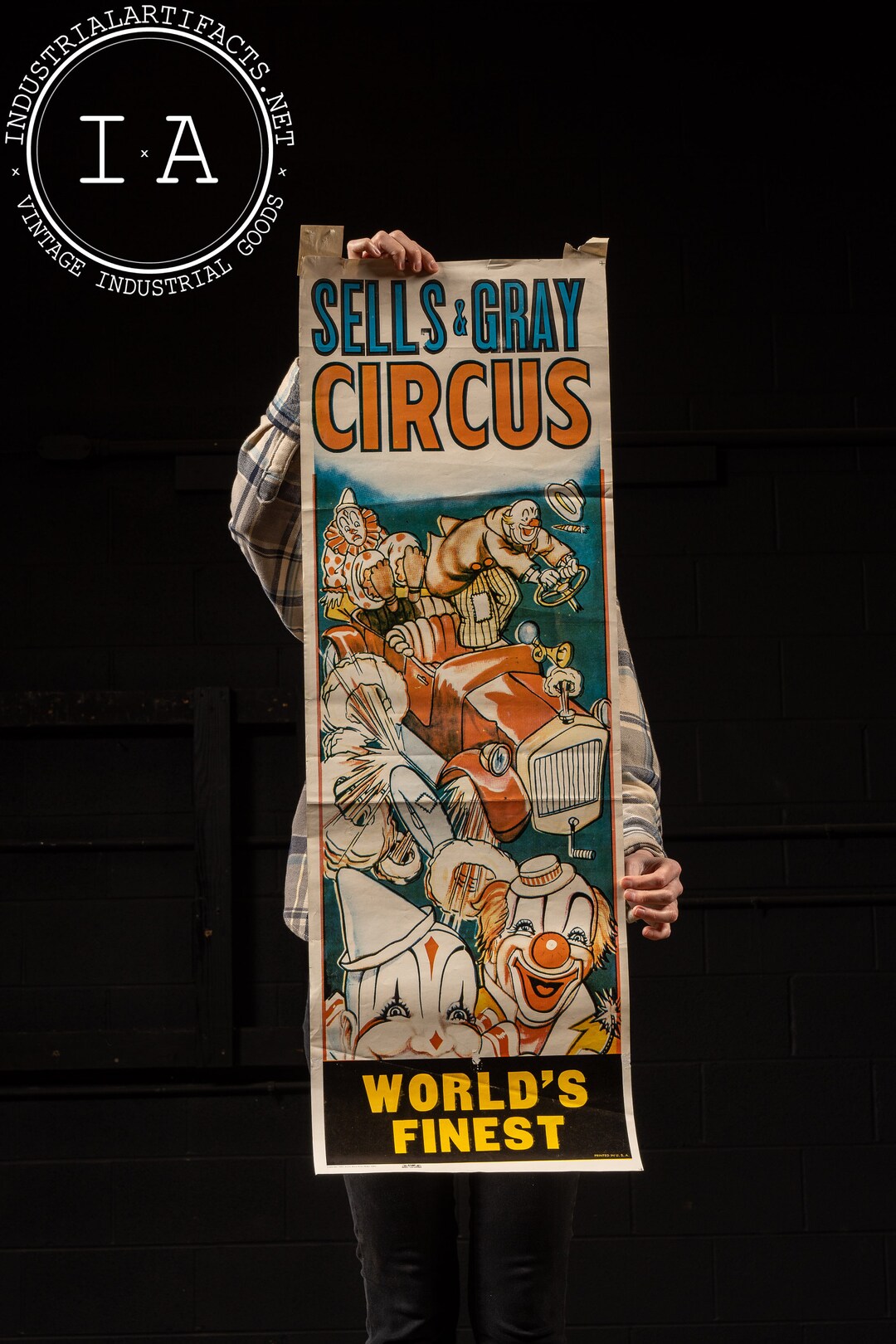 Vintage Sells and Gray Circus Door Panel Poster - Etsy