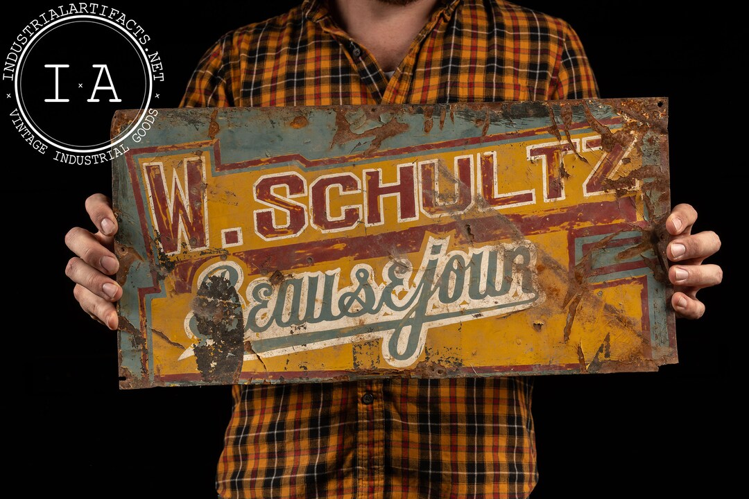 Antique Painted Tin Storefront Sign - Etsy