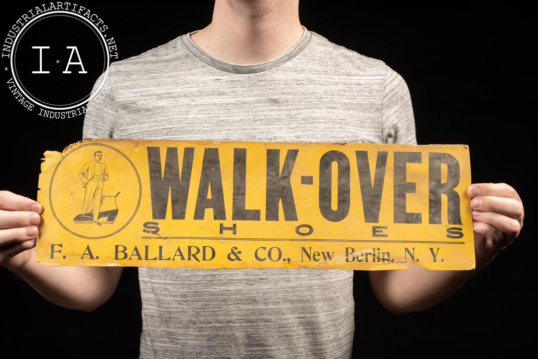 Antique Walk Over Shoes Cardstock Sign - Etsy