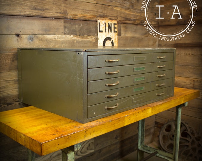 Vintage Industrial Antique 5 Drawer Hamilton Steel Flat File Filing ...