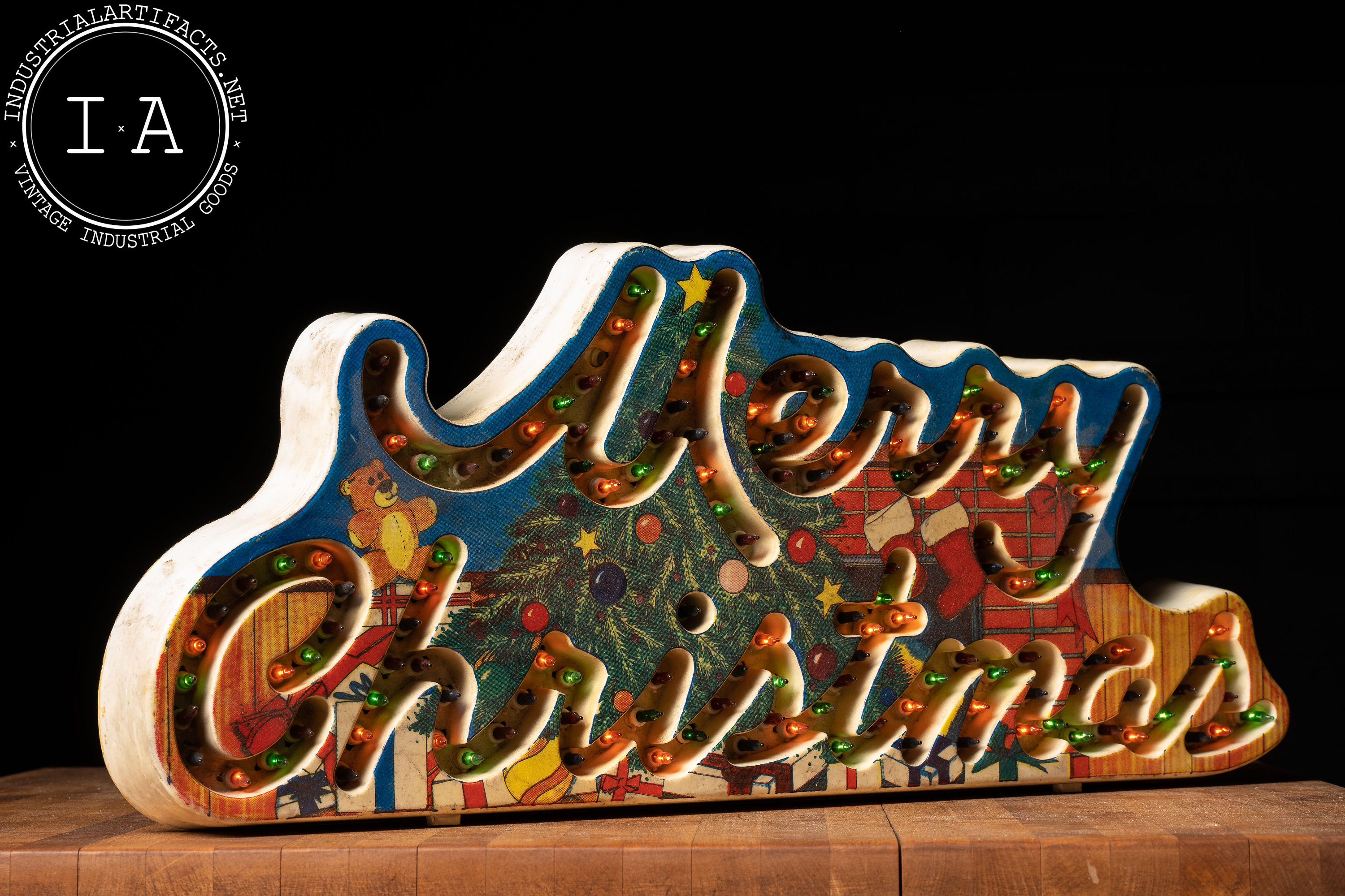 Merry Christmas Sign Lighted