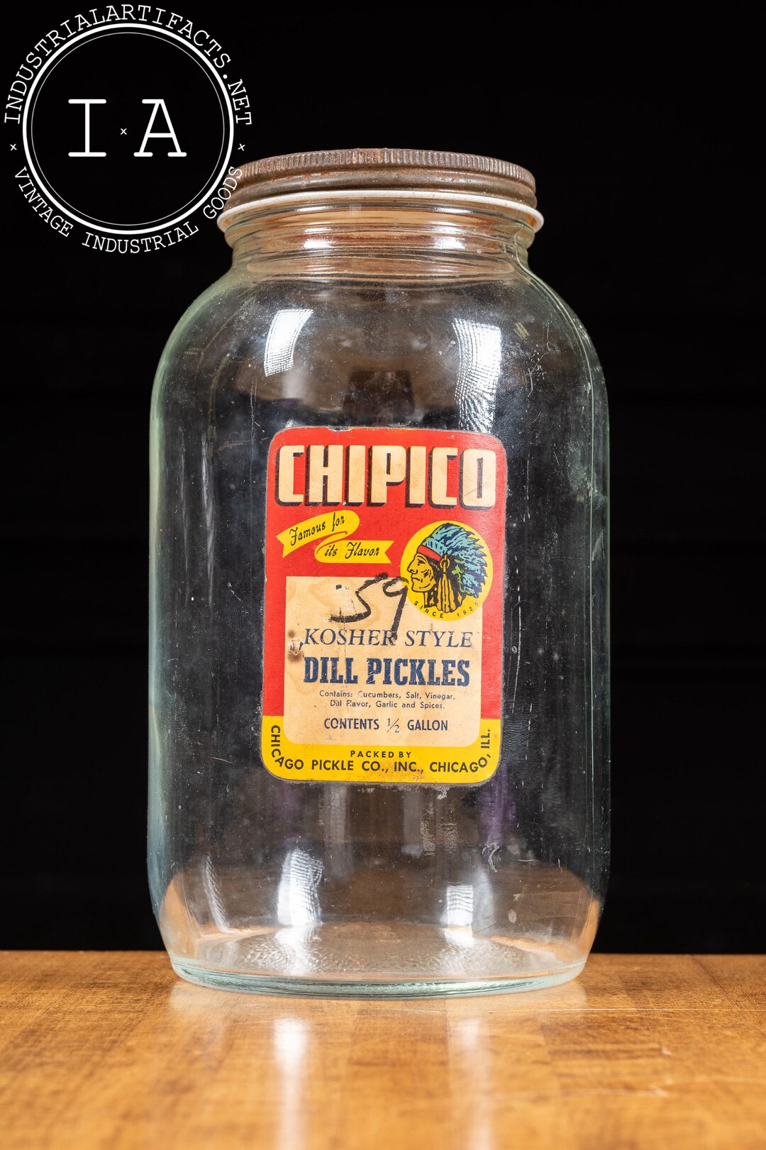Vintage Chipico "kosher Style" Dill Pickles Jar - Etsy