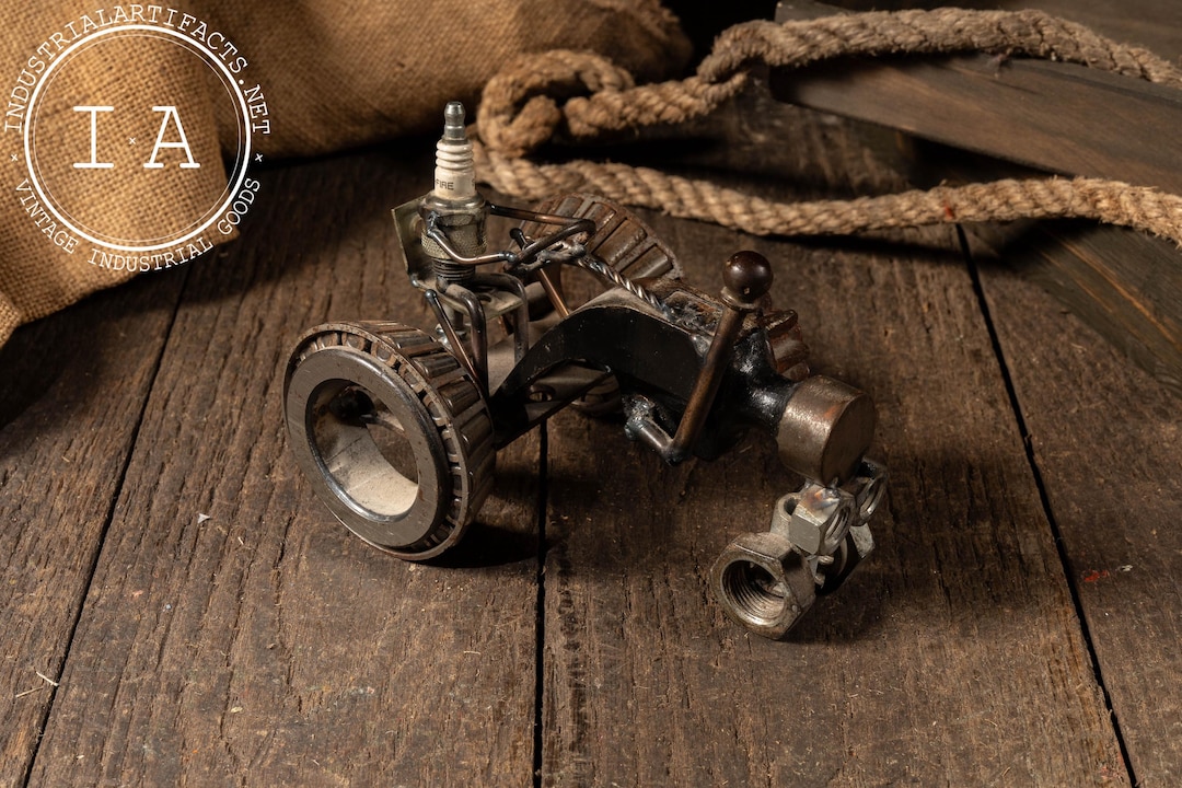 Industrial Folk Art Spark Plug Tractor Sculpture - Etsy