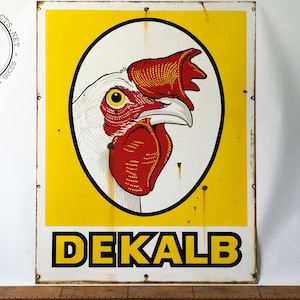 Antique Porcelain Enamel Dekalb Poultry Research Farm Sign - Etsy