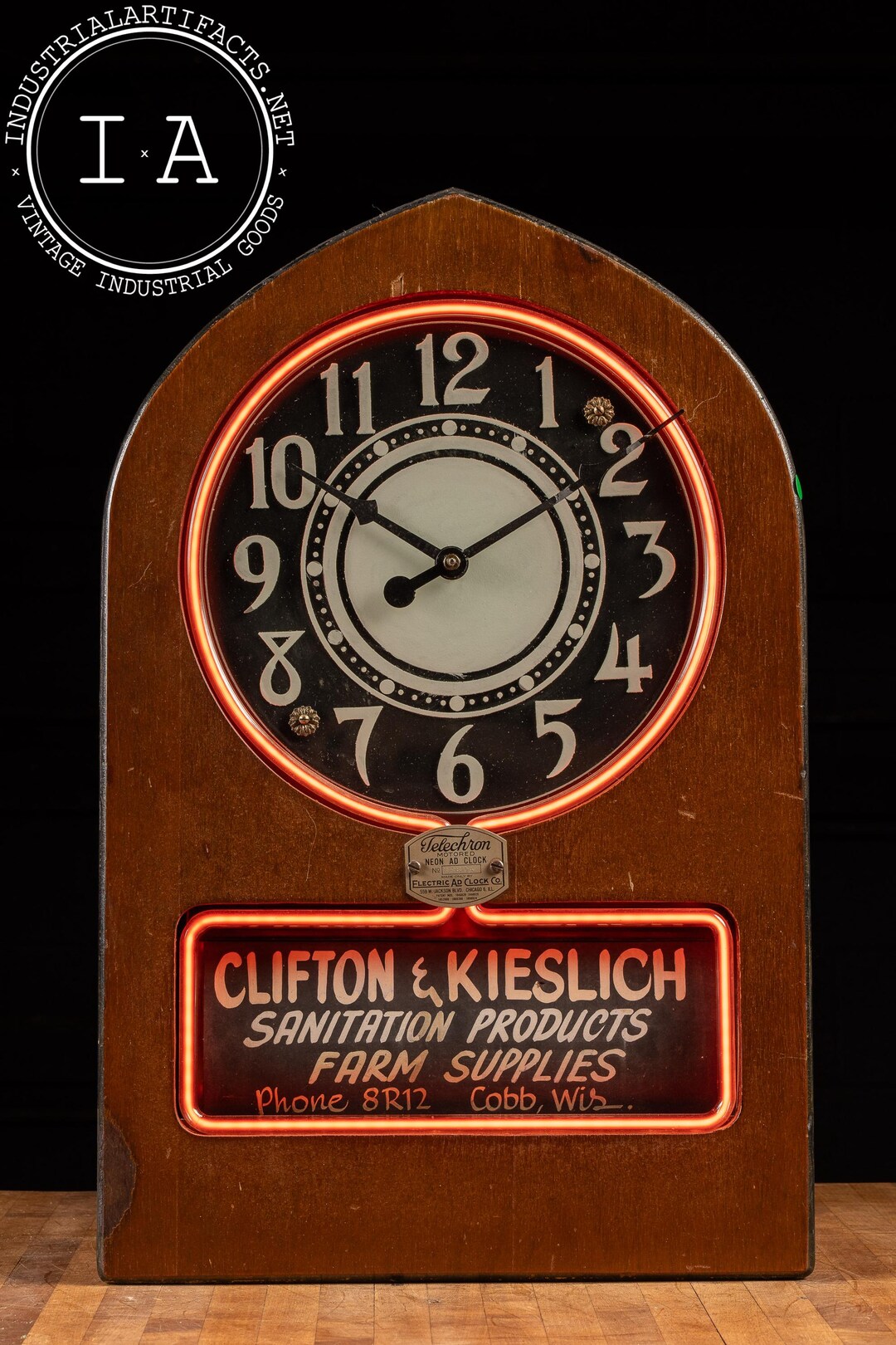 Vintage Telechron Neon Advertising Clock - Etsy