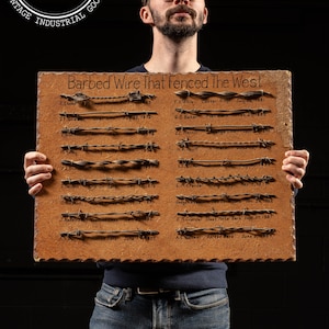 Antique "barbed Wire That Fenced the West" Display - Etsy