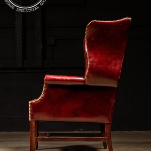 Tufted Wingback Armchair in Red - Etsy