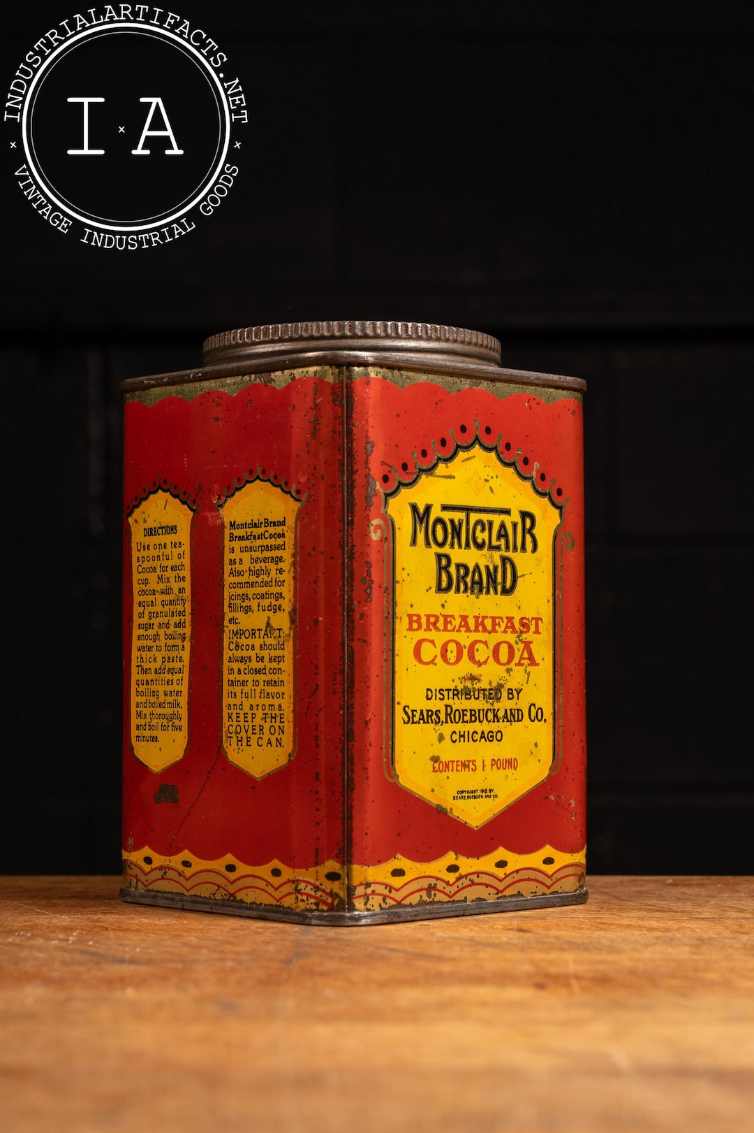 Antique Montclair Brand Cocoa Can - Etsy