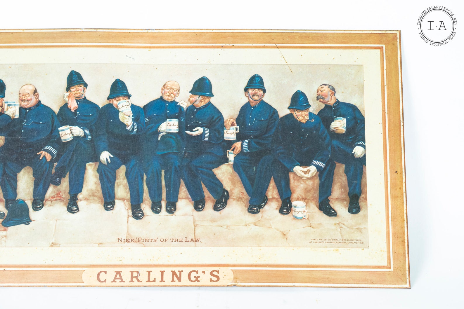 C. 1940 Carling's Beer Nine Pints Of The Law Tin Sign | Etsy