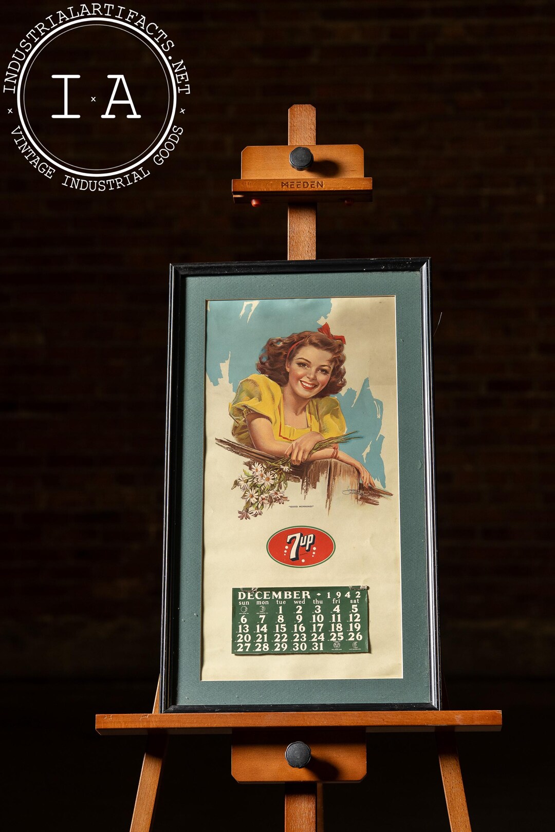 Framed 1942 7up Litho Pin-up Calendar - Etsy