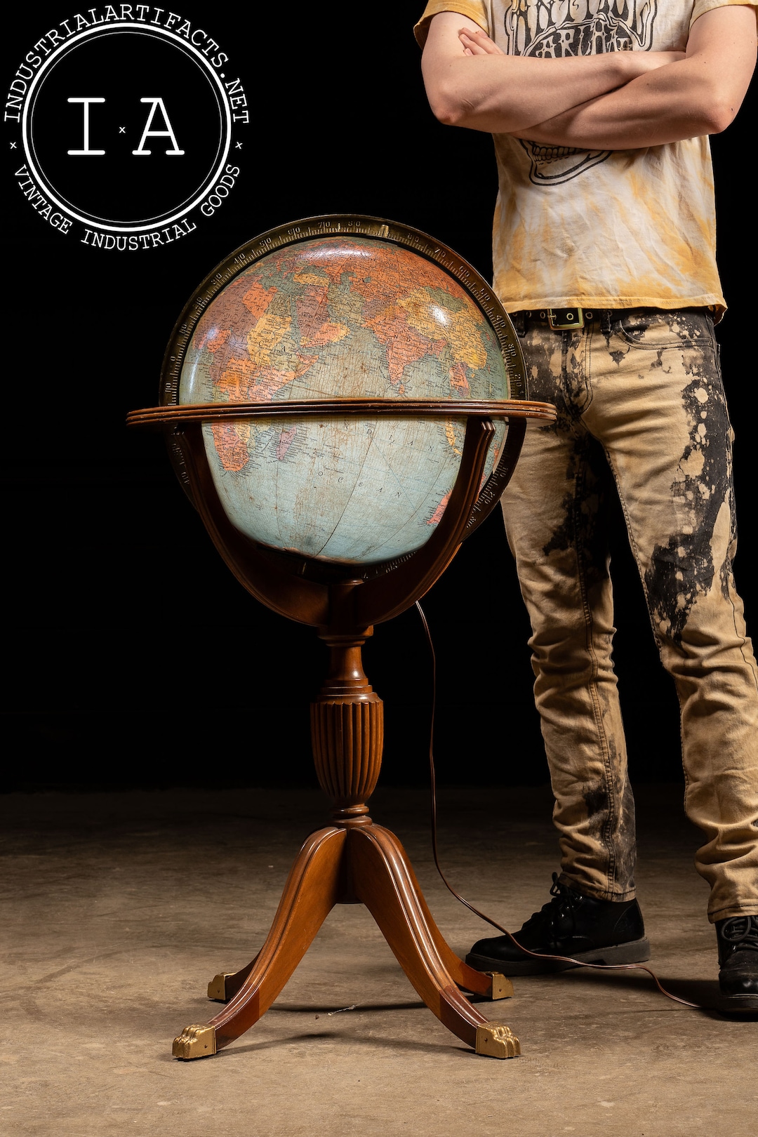 Vintage Replogle Lighted 16-inch Library Globe - Etsy