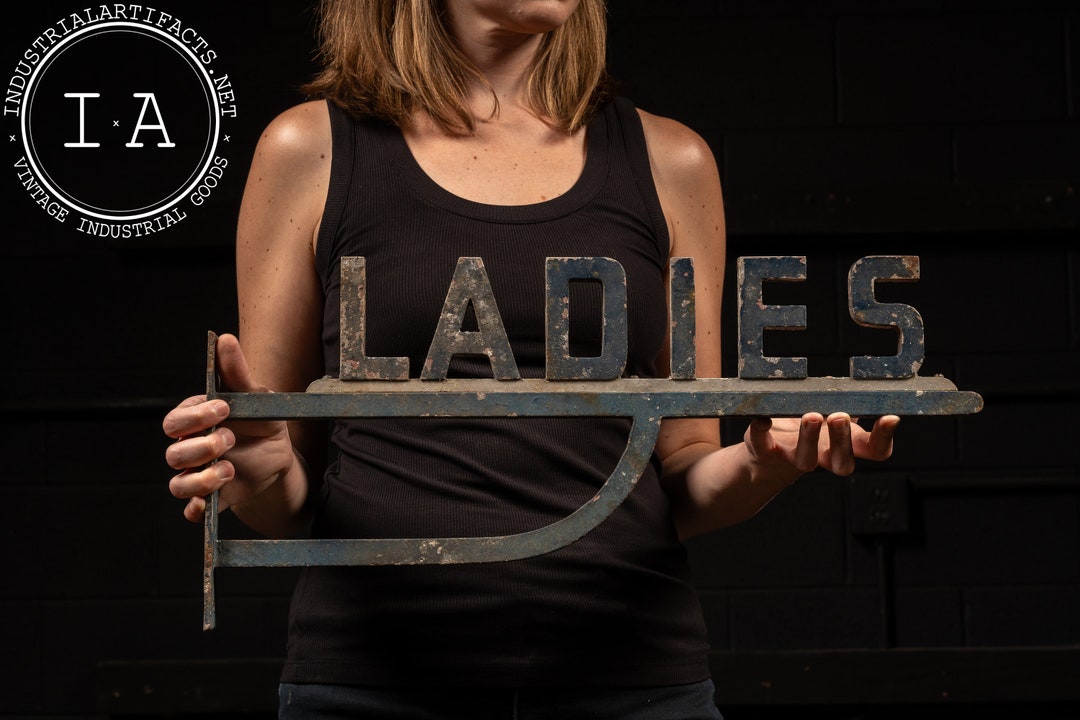 Art Deco Flanged Restroom Sign - Etsy