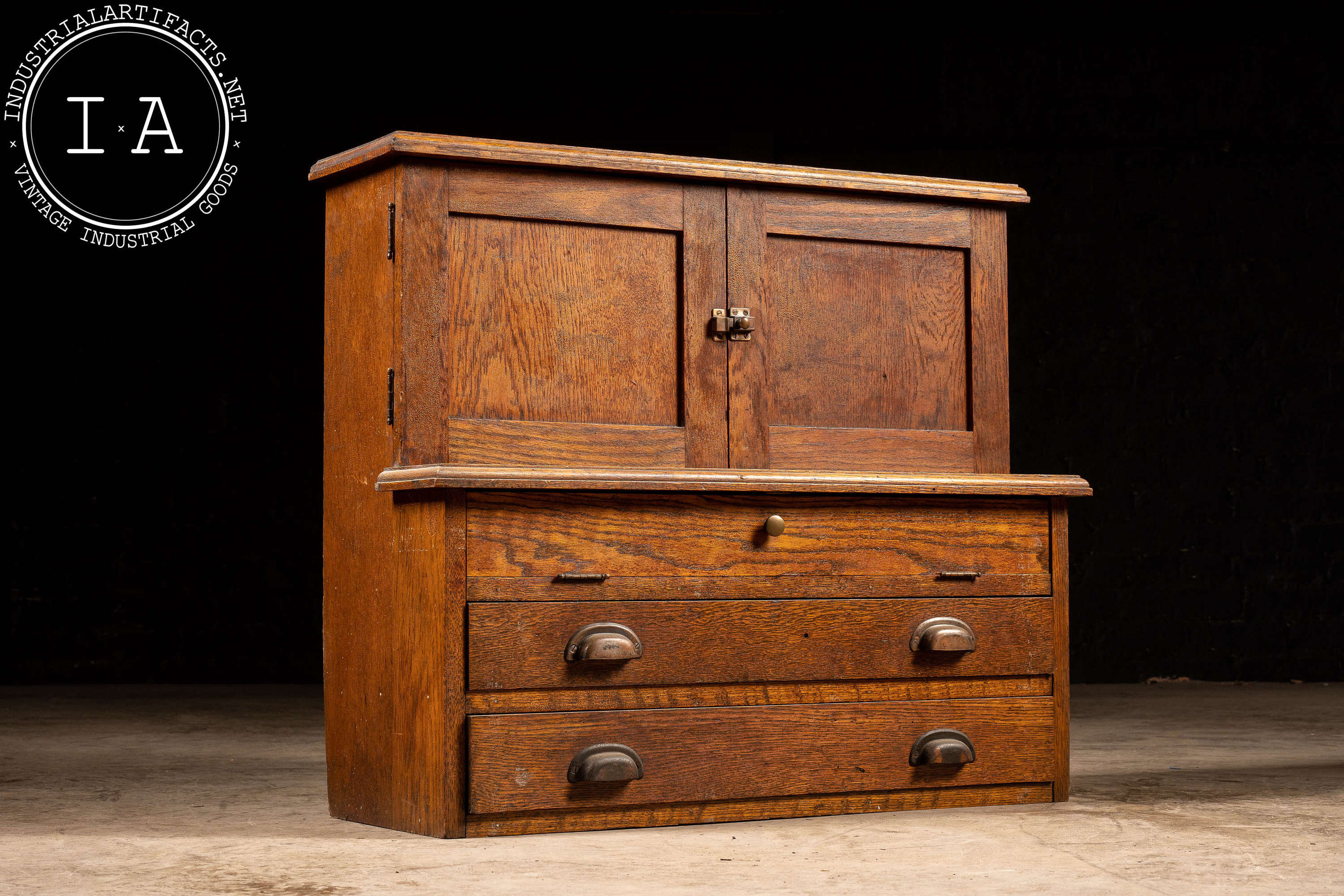 Vintage Wooden Benchtop Hardware Cabinet - Etsy
