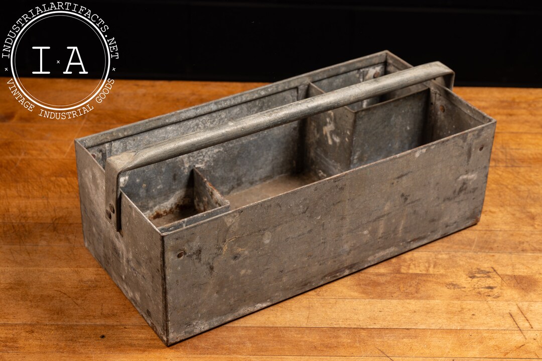Vintage Tin Tool Box - Etsy