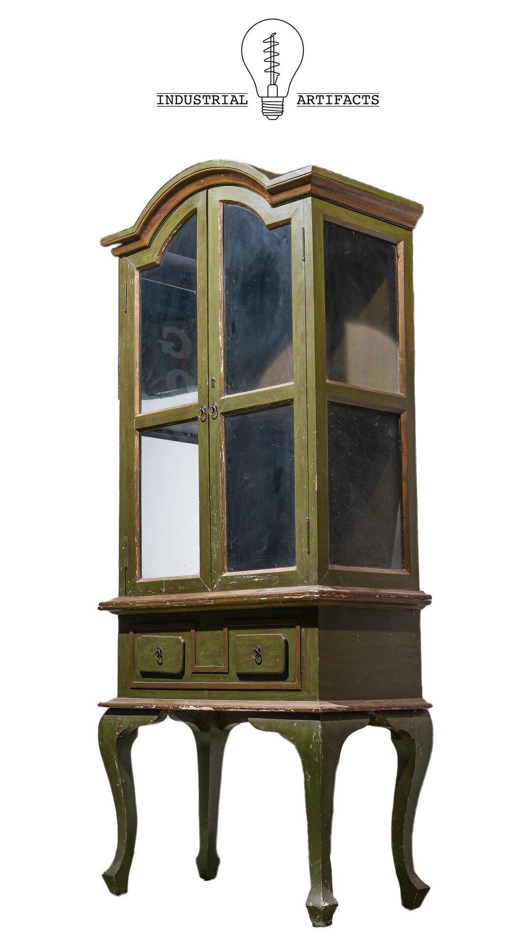 Chippy Display Cabinet in Green - Etsy
