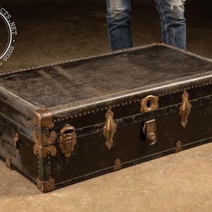 Antique Black Trunk - Etsy