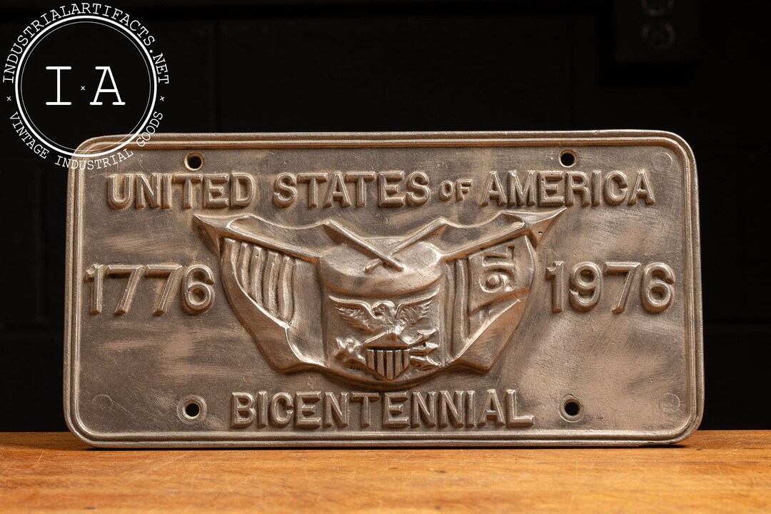 Vintage Pewter Bicentennial Booster License Plate - Etsy