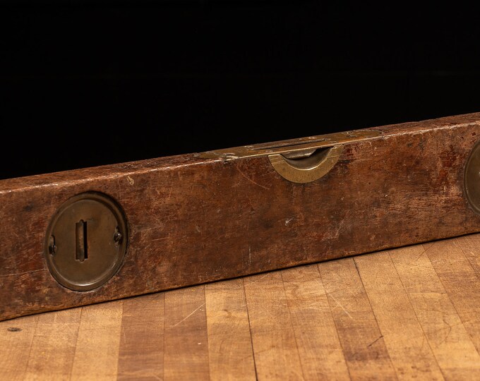 Antique Stanley Wood Level Early 1900s Cherry Wood 1890 Patent Date ...