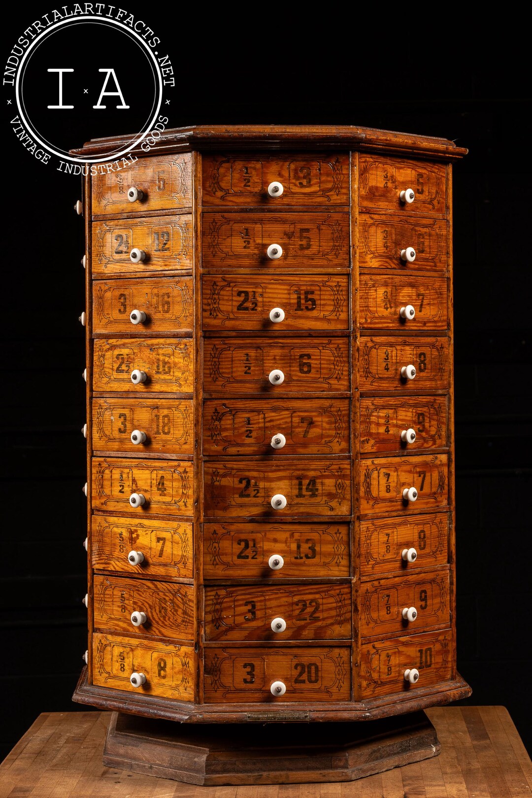 Early 20th Century Revolving Oak Bolt and Screw Case - Etsy