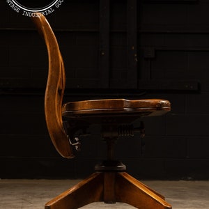 Antique Wooden Rolling Banker's Chair - Etsy