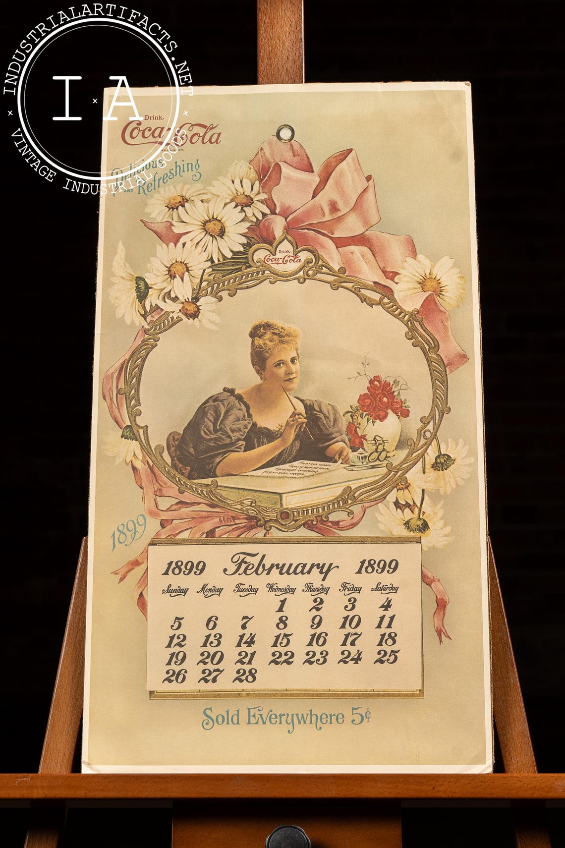 Framed 1899 Reproduction Coca-cola Advertising Calendar - 1973 Reissue ...