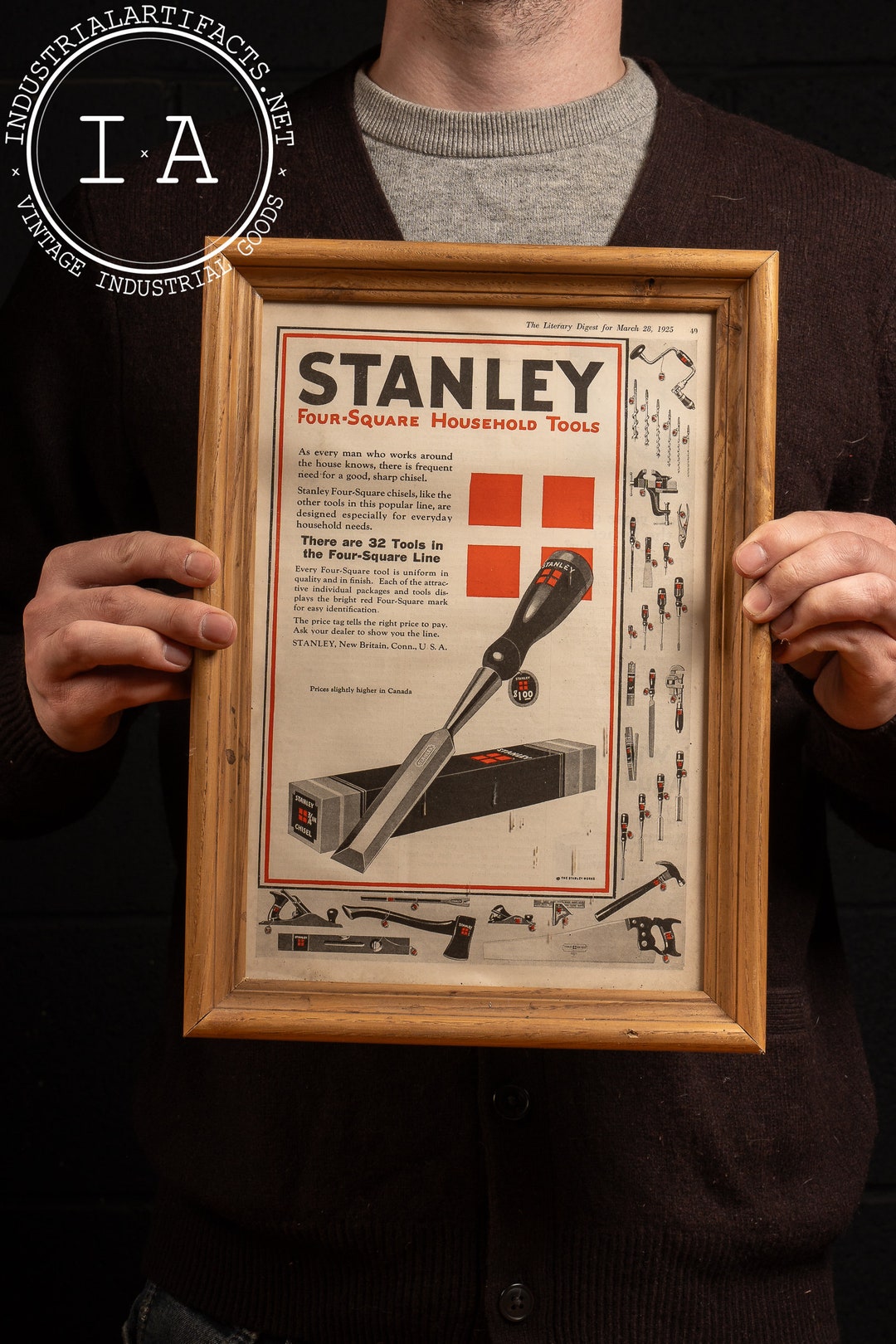 1925 Framed Stanley Tools Print Advertisement - Chisel - Etsy