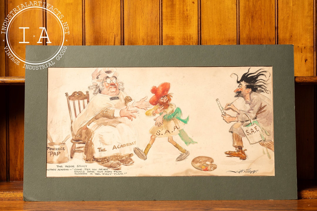 Early 20th Century J.M. Flagg Watercolor Political Cartoon - Etsy